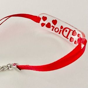 Dior | Jewelry | Auth Vtg Christian Dior Clear Lucite Red Heart Logo ...
